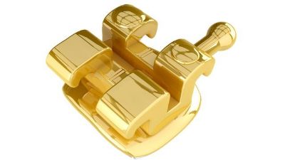 IOS Ortho. Gold Brackets MBT 0.022 LR4 w/ hook - PK/5