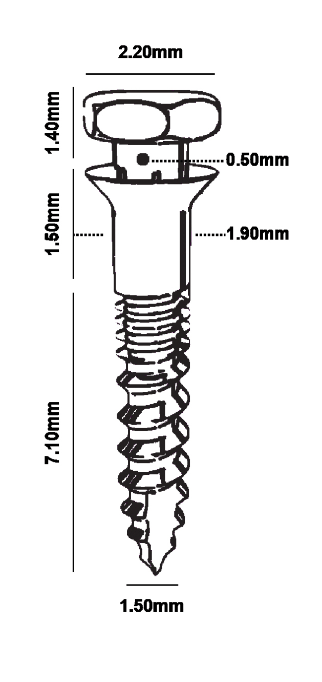 IOS Ortho. Infinity Maxillary Implant L 8.6 mm with Hole - Piece